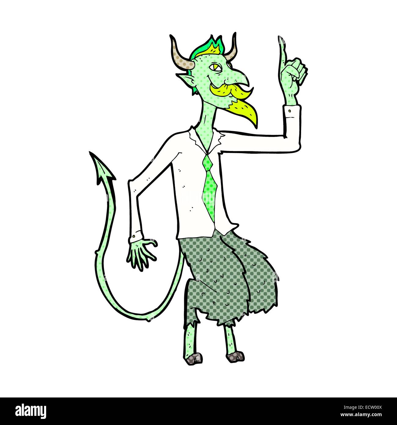 retro comic book style cartoon demon boss in shirt and tie Stock Vector ...