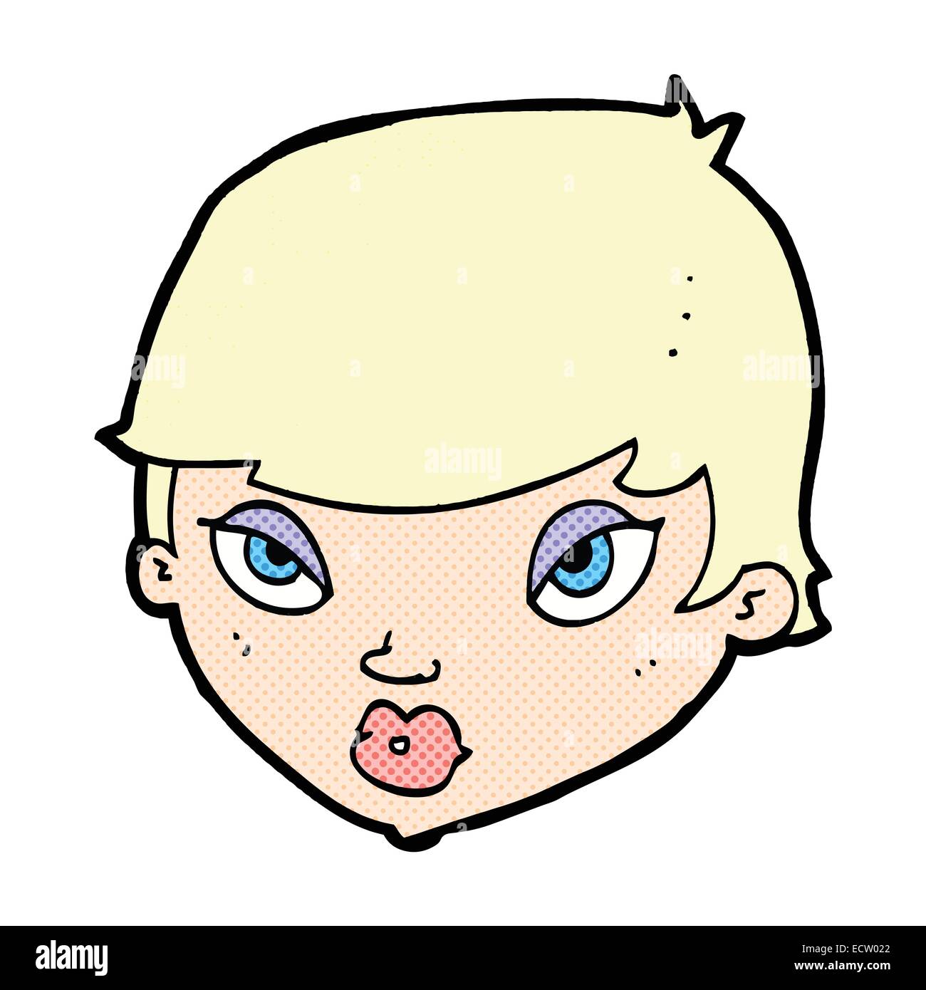 retro comic book style cartoon unimpressed woman Stock Vector Image ...
