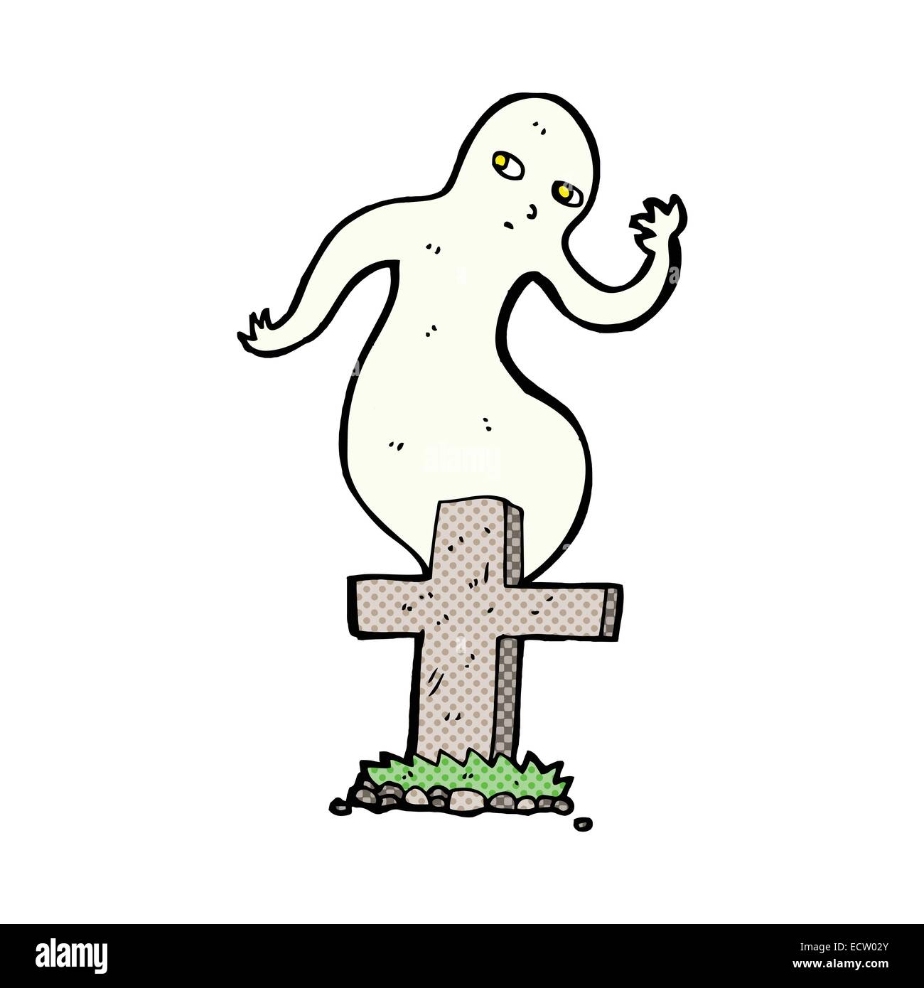 retro comic book style cartoon ghost rising from grave Stock Vector ...