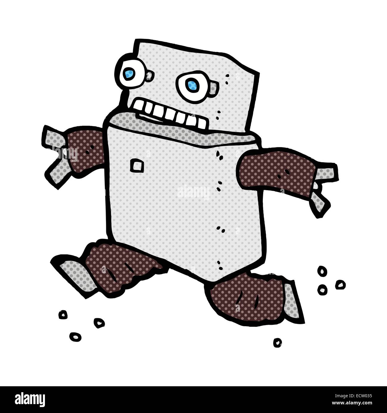 retro comic book style cartoon running robot Stock Vector Image & Art ...