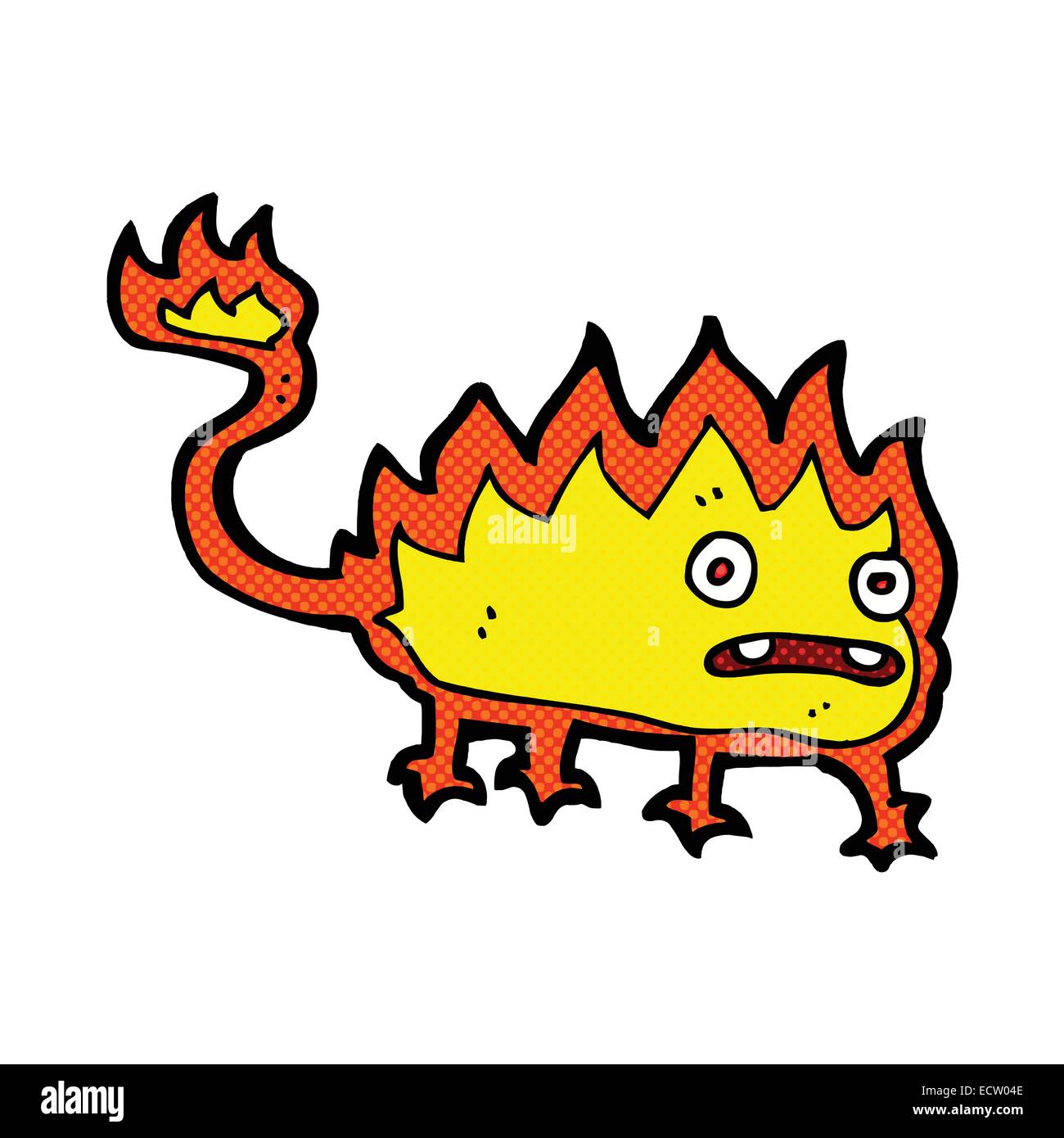 retro comic book style cartoon little fire demon Stock Vector Image ...
