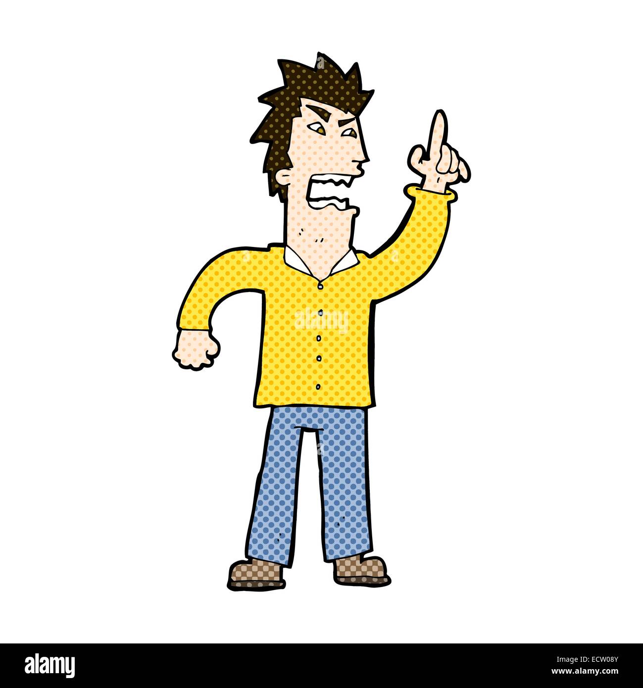 retro comic book style cartoon angry man making point Stock Vector ...
