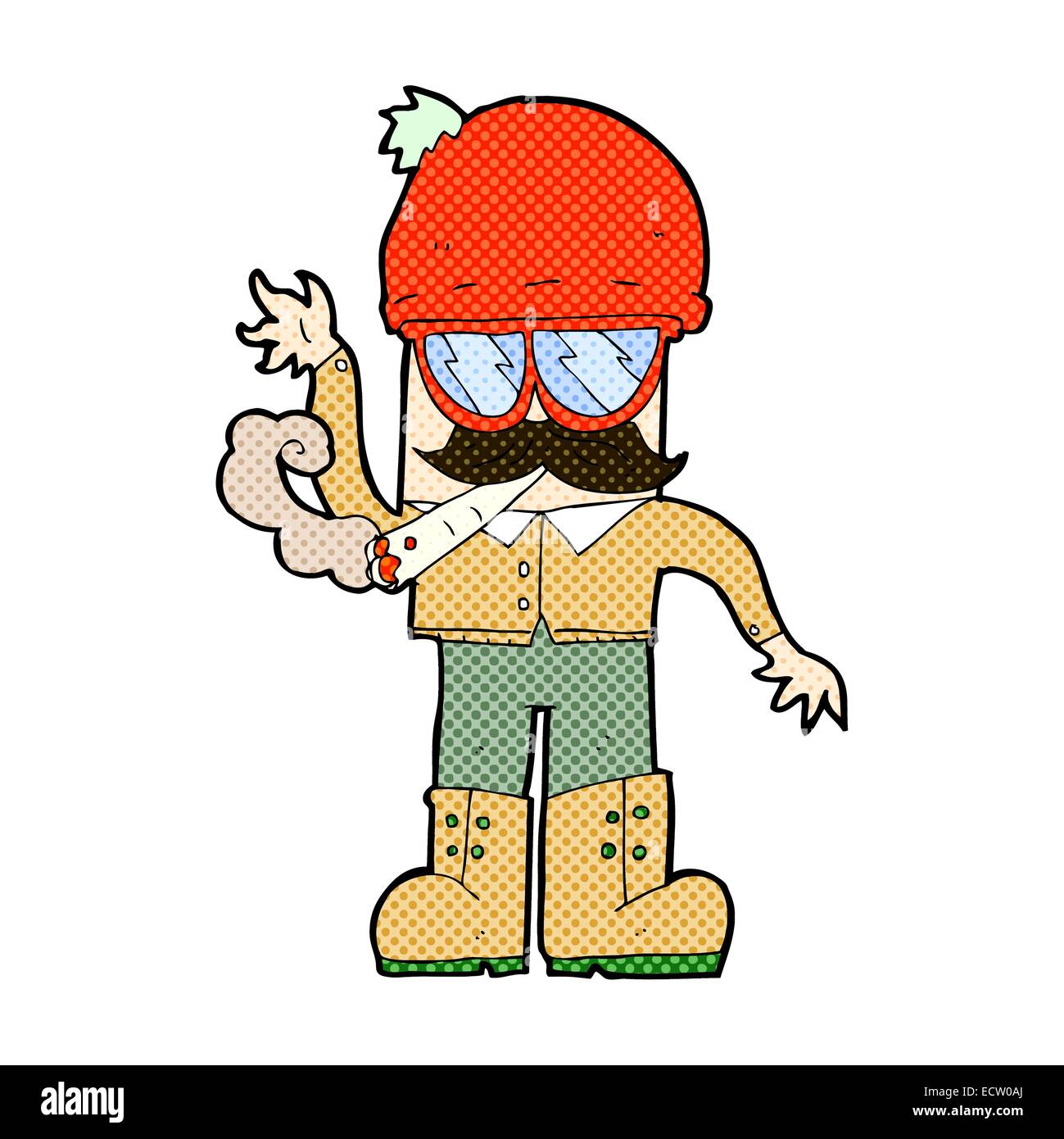 retro comic book style cartoon man smoking pot Stock Vector Image & Art ...