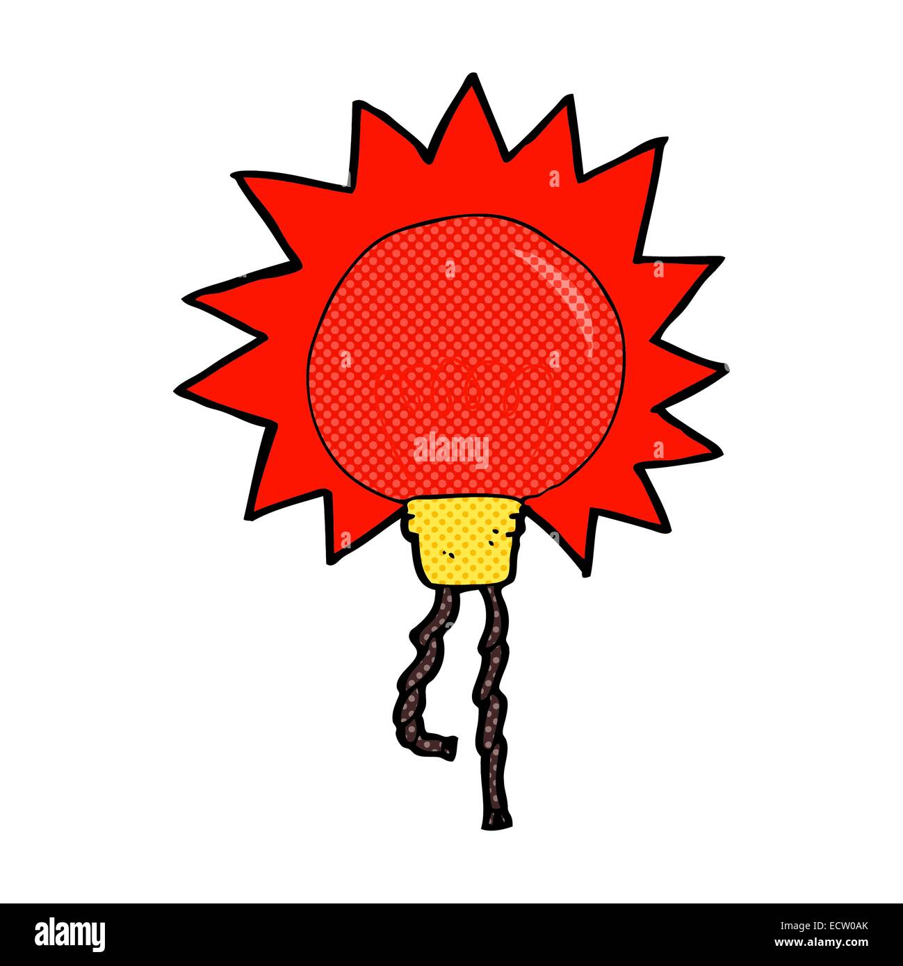 retro comic book style cartoon red light bulb Stock Vector Image & Art ...