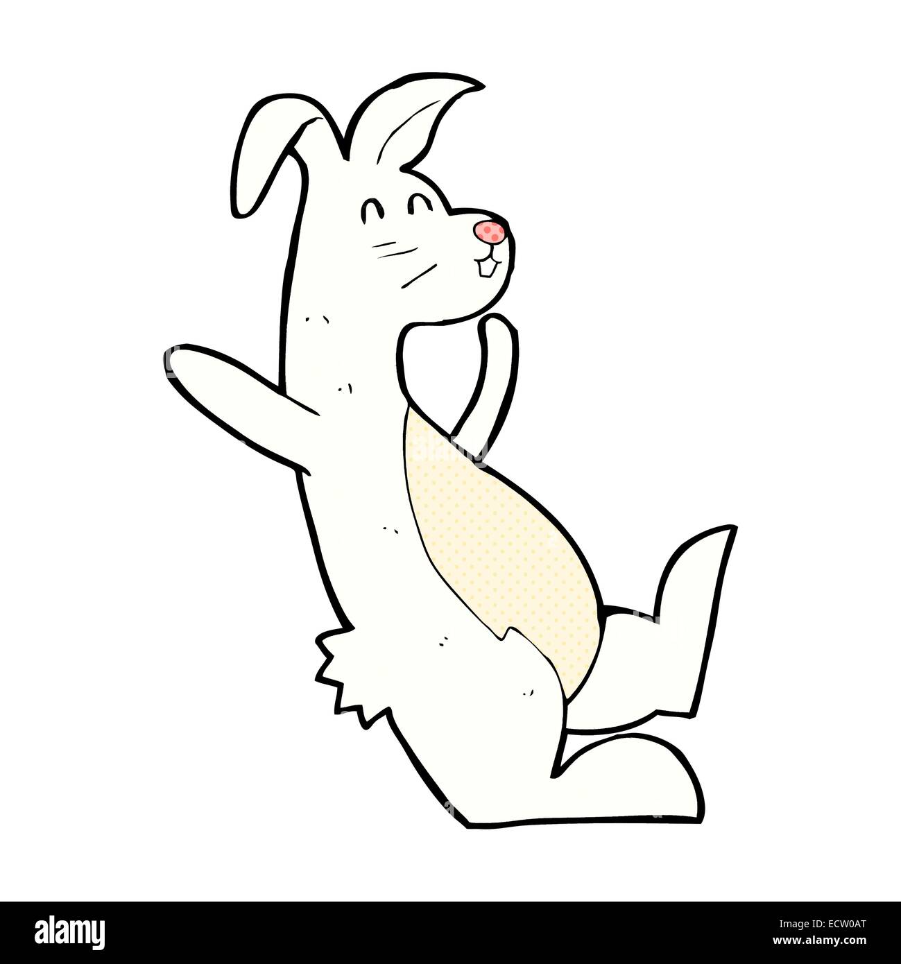retro comic book style cartoon white rabbit Stock Vector Image & Art ...