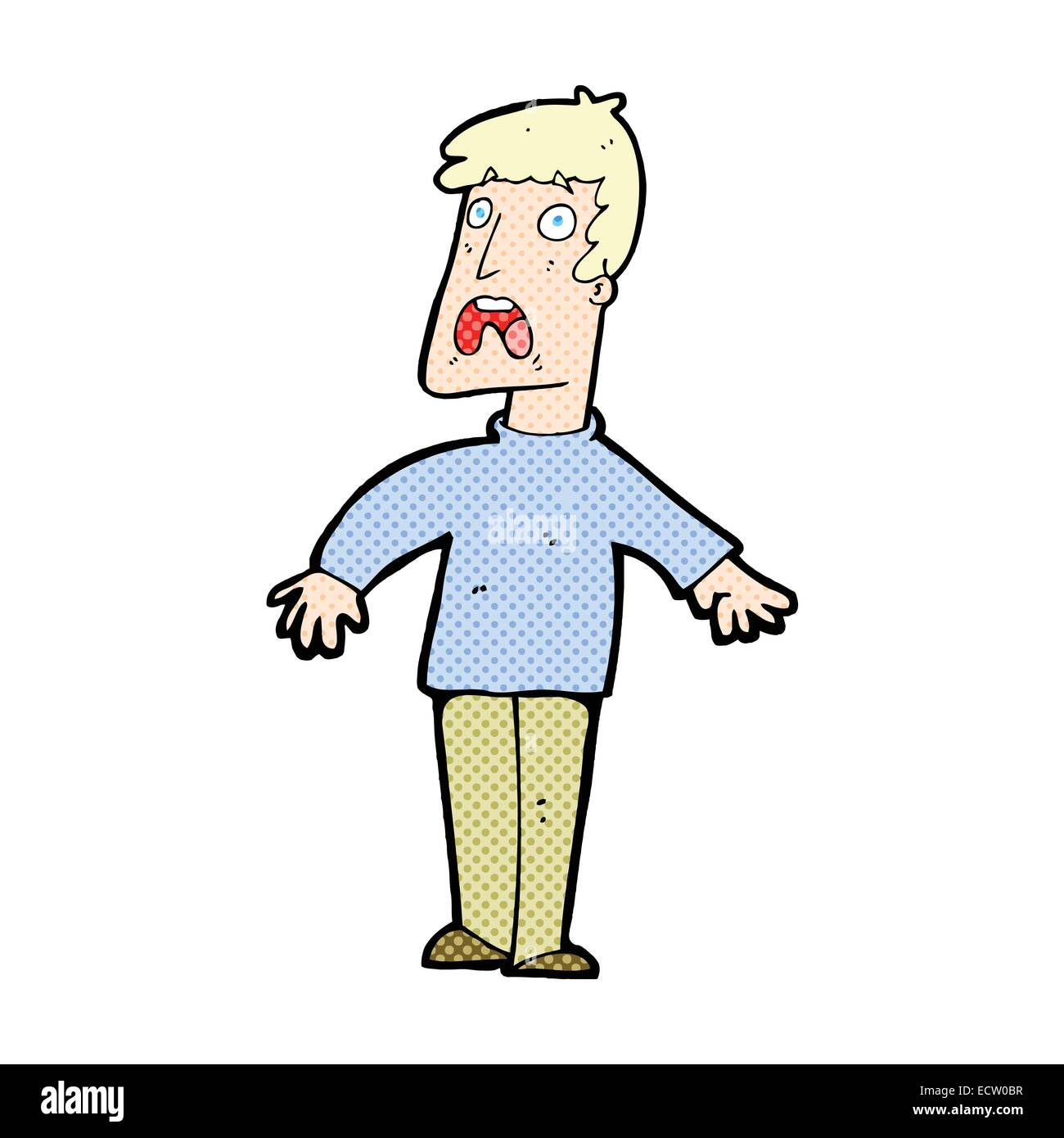 retro comic book style cartoon terrified man Stock Vector Image & Art ...