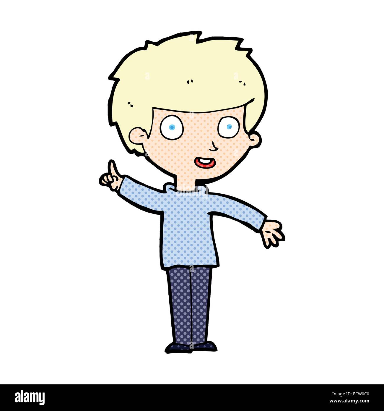 retro comic book style cartoon boy with idea Stock Vector Image & Art ...