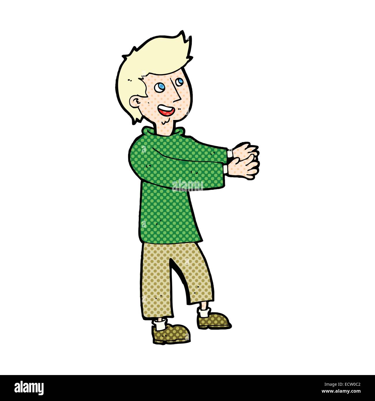 retro comic book style cartoon happy man Stock Vector Image & Art - Alamy