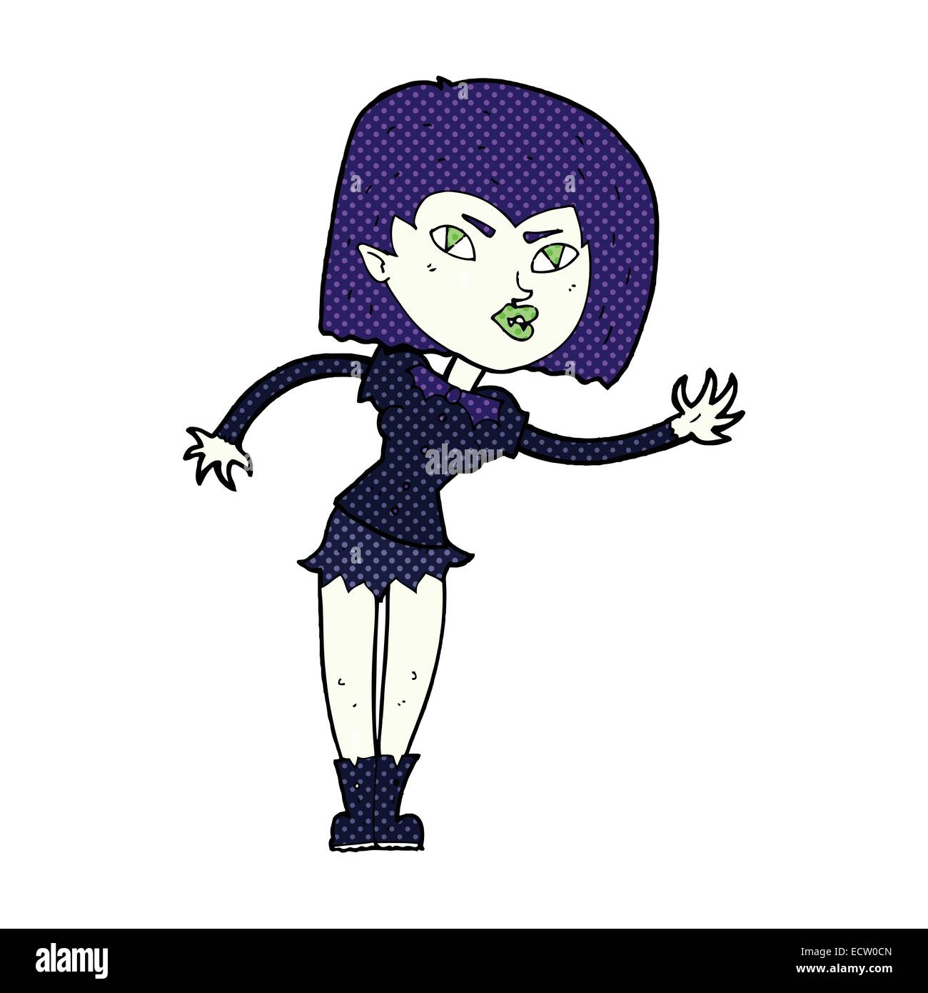 retro comic book style cartoon vampire girl Stock Vector Image & Art ...