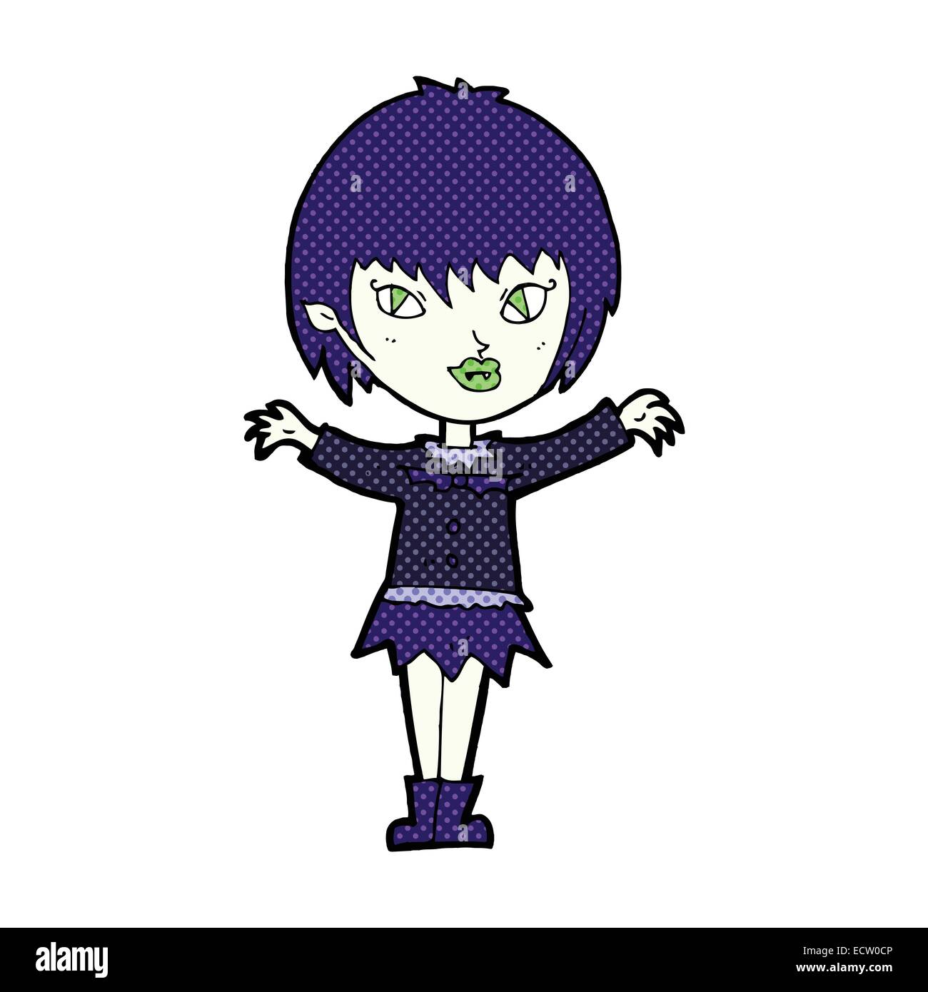 retro comic book style cartoon vampire girl Stock Vector Image & Art ...
