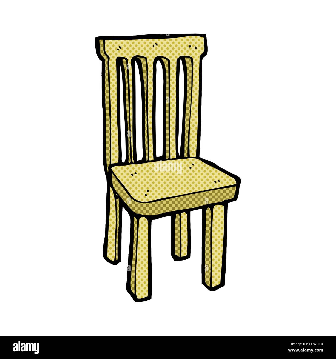 retro comic book style cartoon wooden chair Stock Vector Image & Art ...