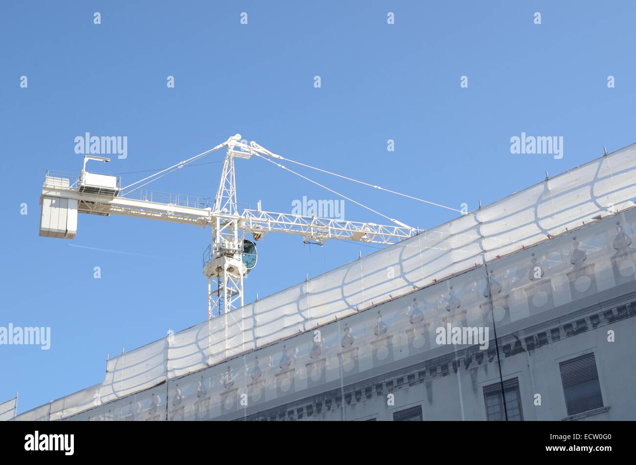 Crane on building site Stock Photo - Alamy