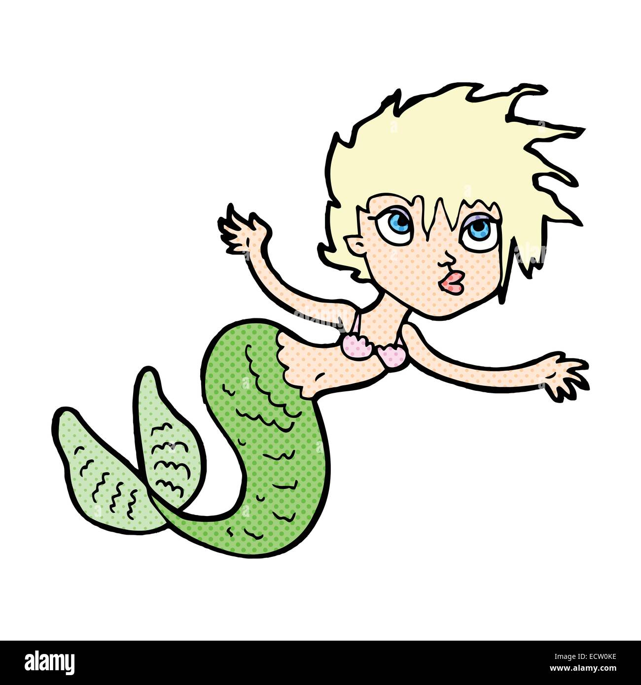 retro comic book style cartoon mermaid Stock Vector Image & Art - Alamy