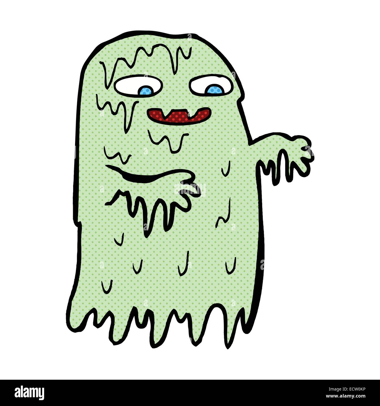 retro comic book style cartoon gross slime ghost Stock Vector Image ...