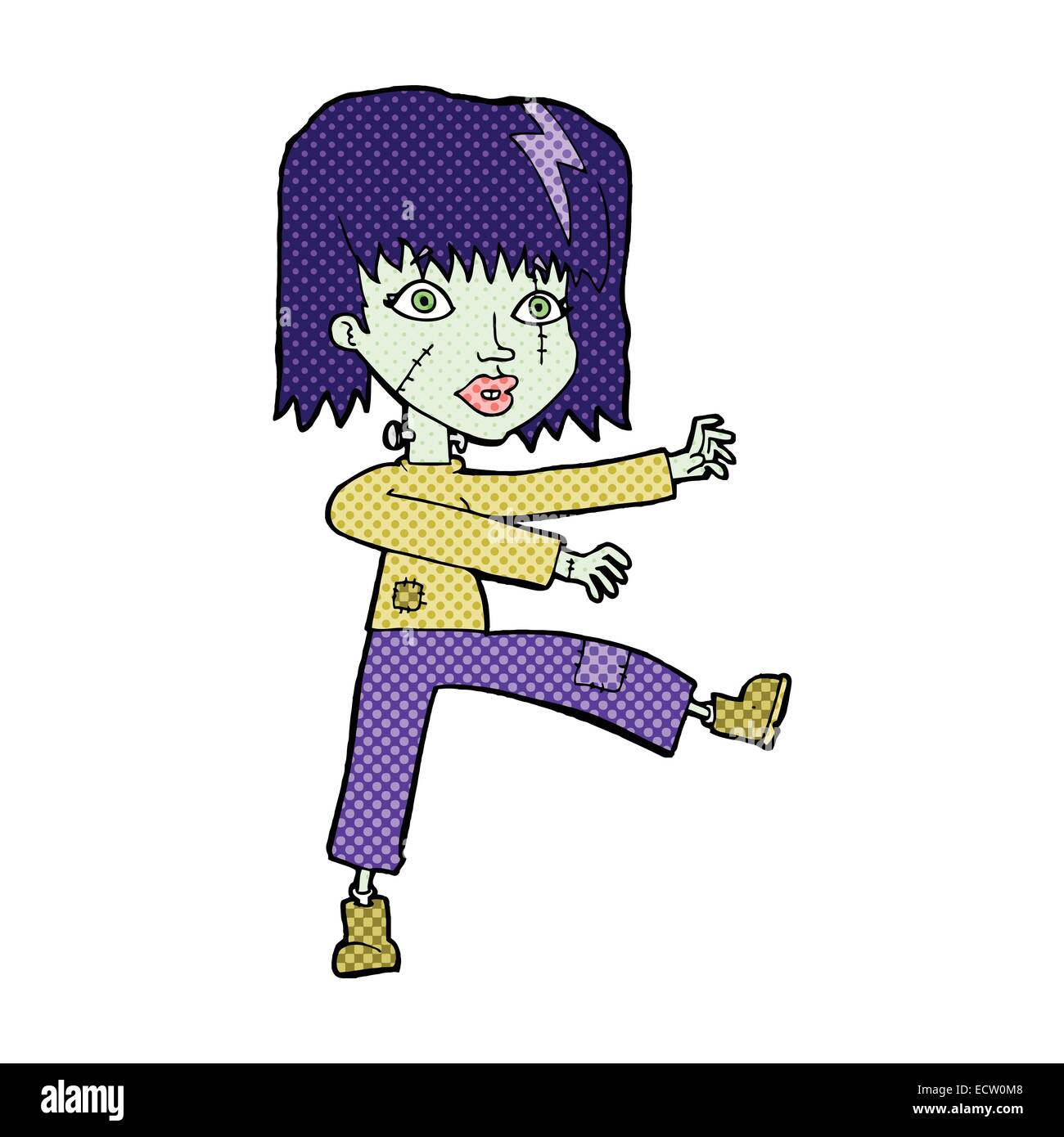 retro comic book style cartoon zombie girl Stock Vector Image & Art - Alamy
