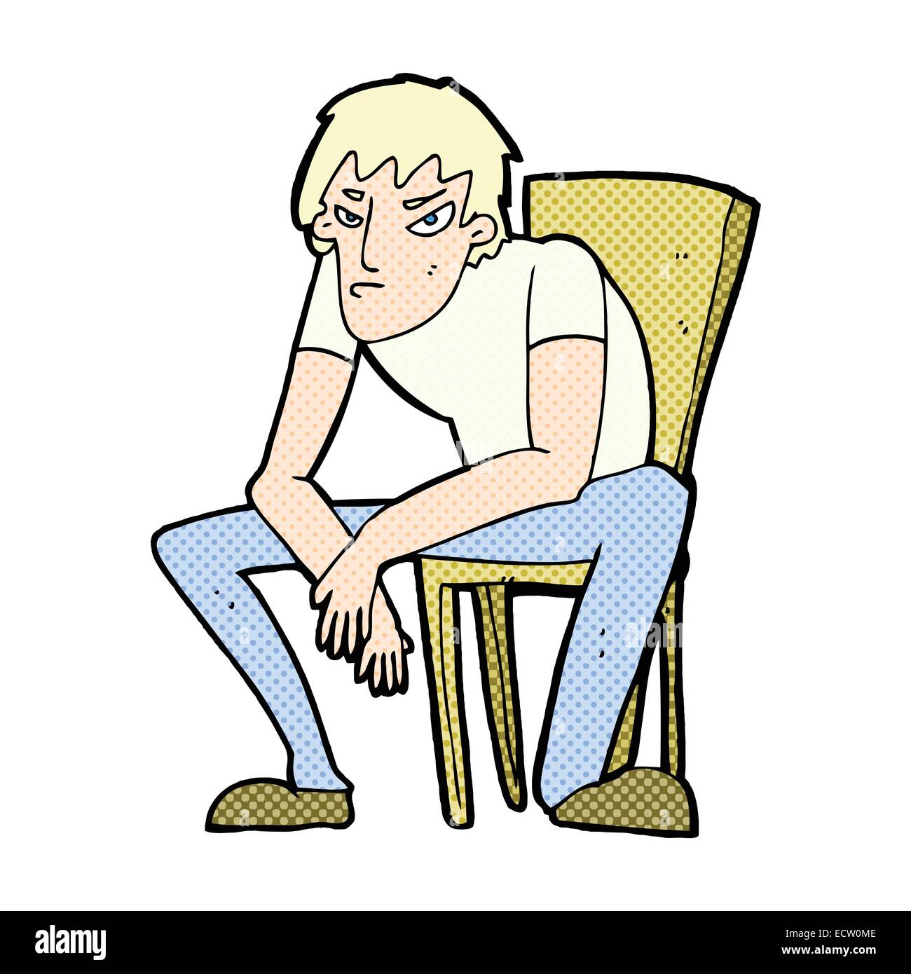 retro comic book style cartoon dejected man Stock Vector Image & Art ...