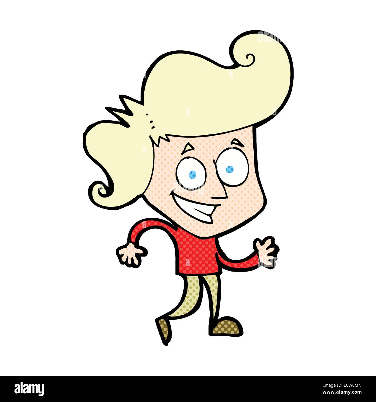 retro comic book style cartoon grinning man Stock Vector Image & Art ...
