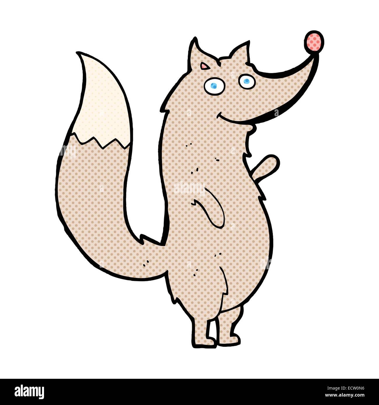 retro comic book style cartoon waving wolf Stock Vector Image & Art - Alamy