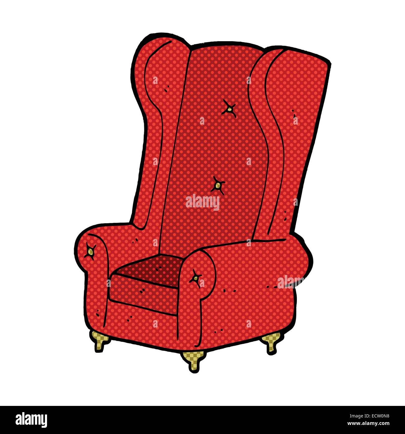 retro comic book style cartoon old armchair Stock Vector Image & Art ...