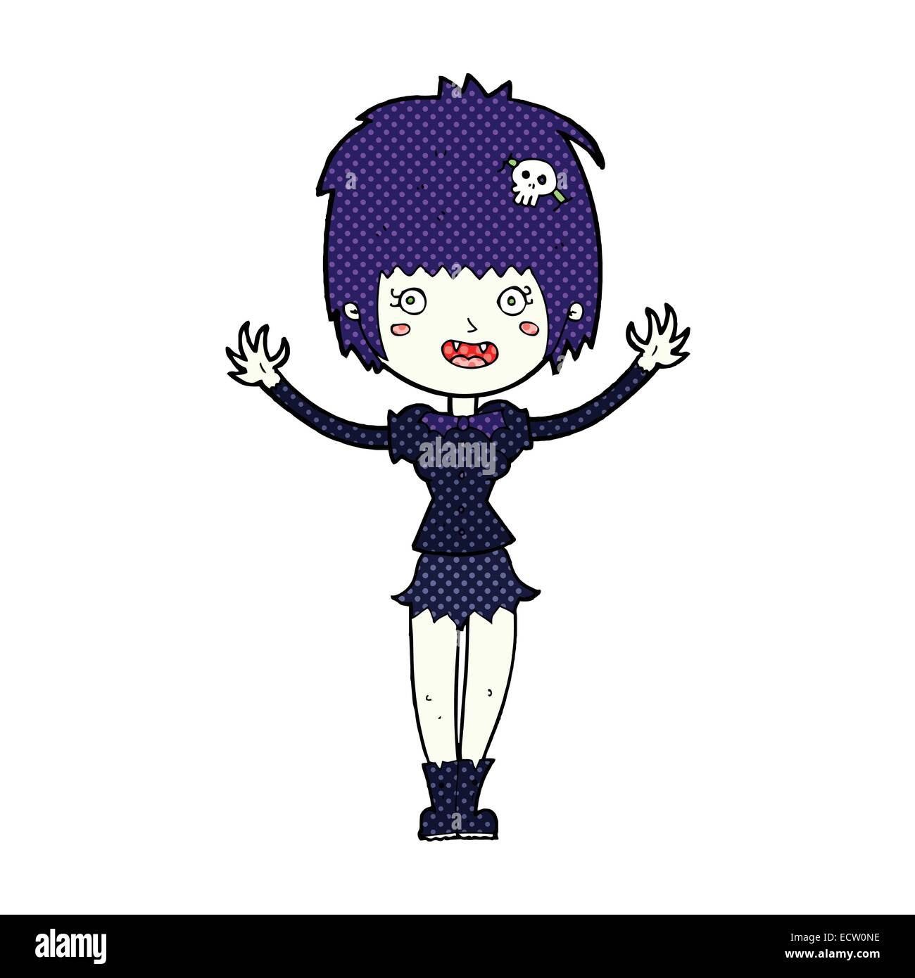 retro comic book style cartoon vampire girl Stock Vector Image & Art ...