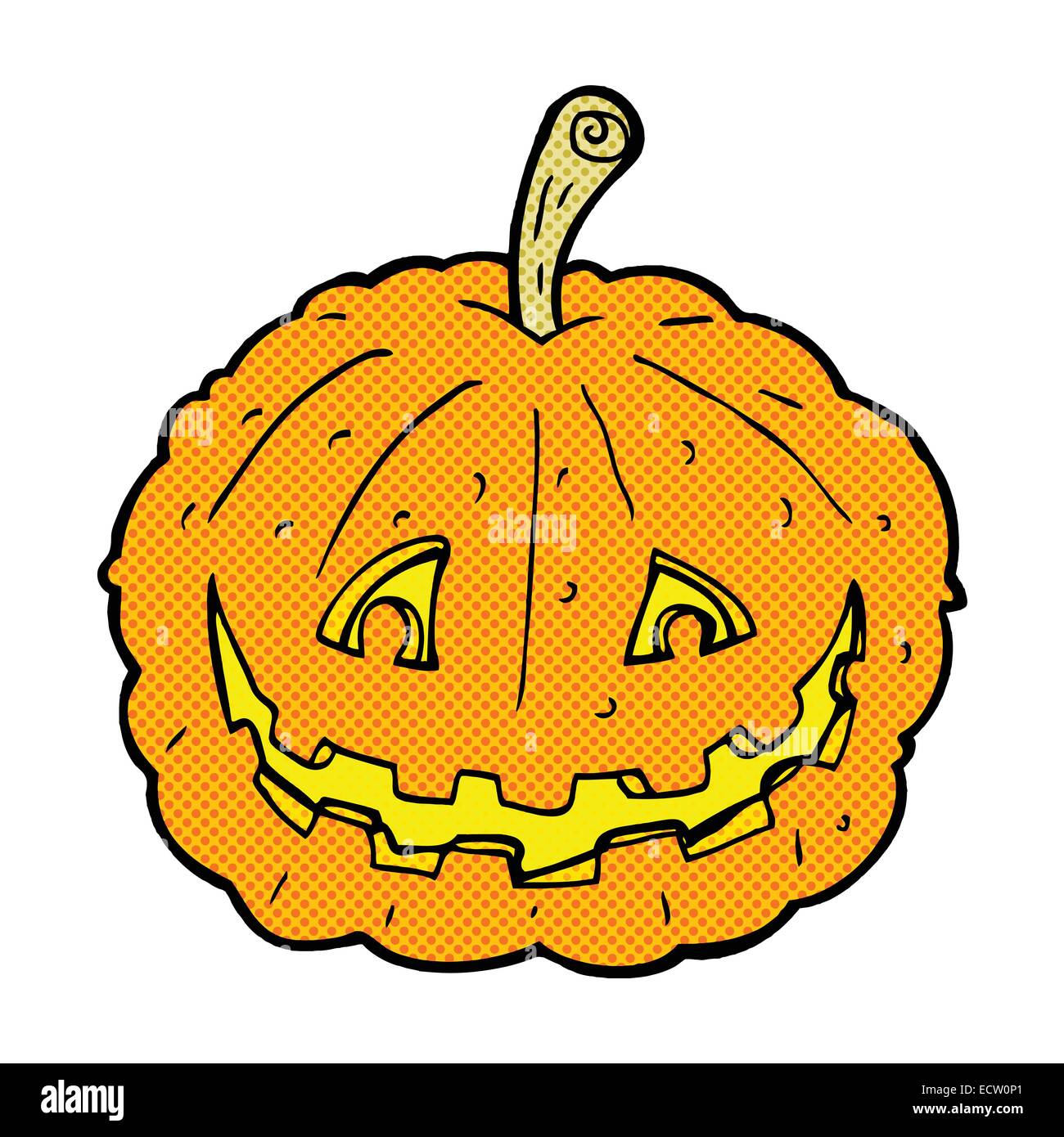 retro comic book style cartoon grinning pumpkin Stock Vector Image ...