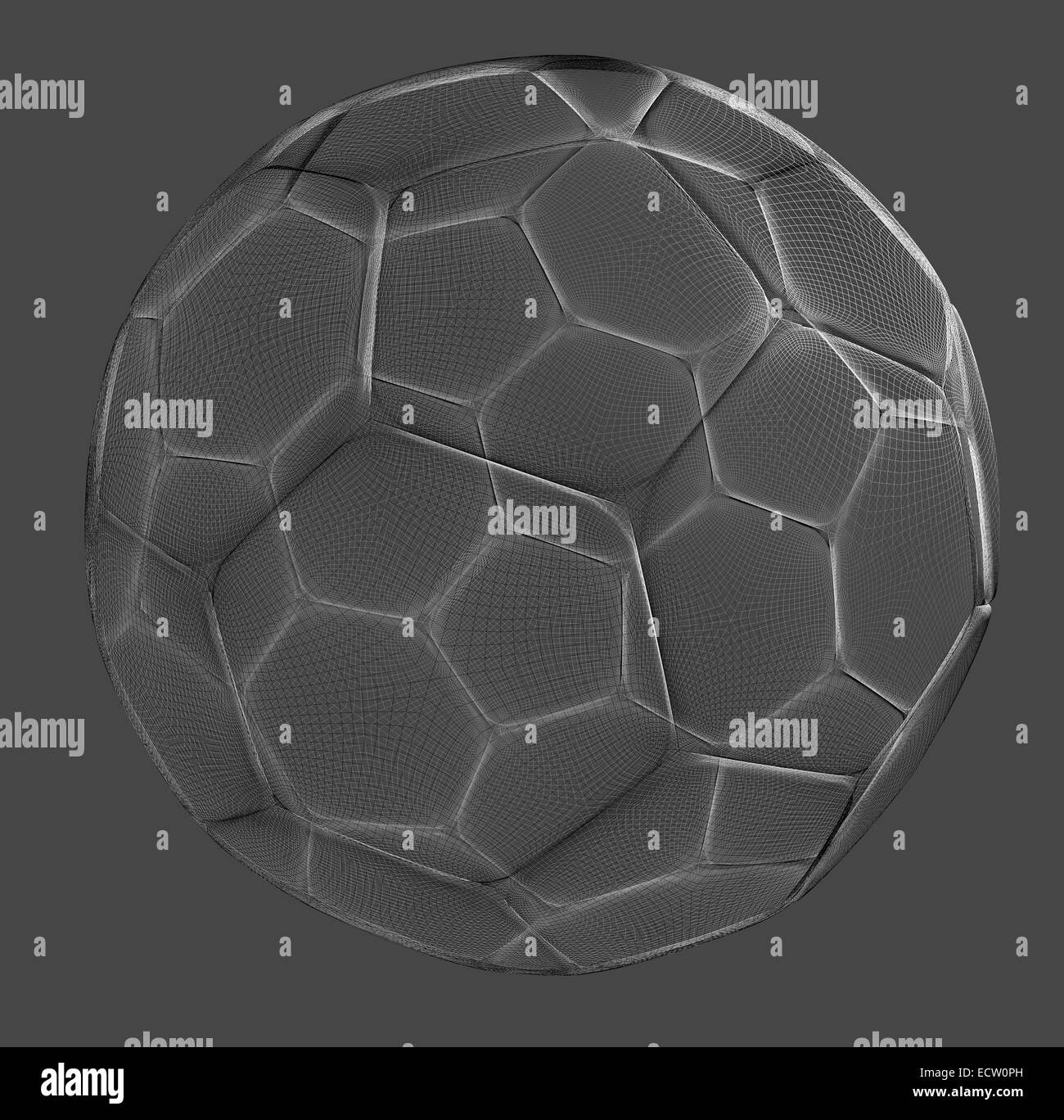 mesh wire rendering of a football sphere in grey back Stock Photo - Alamy