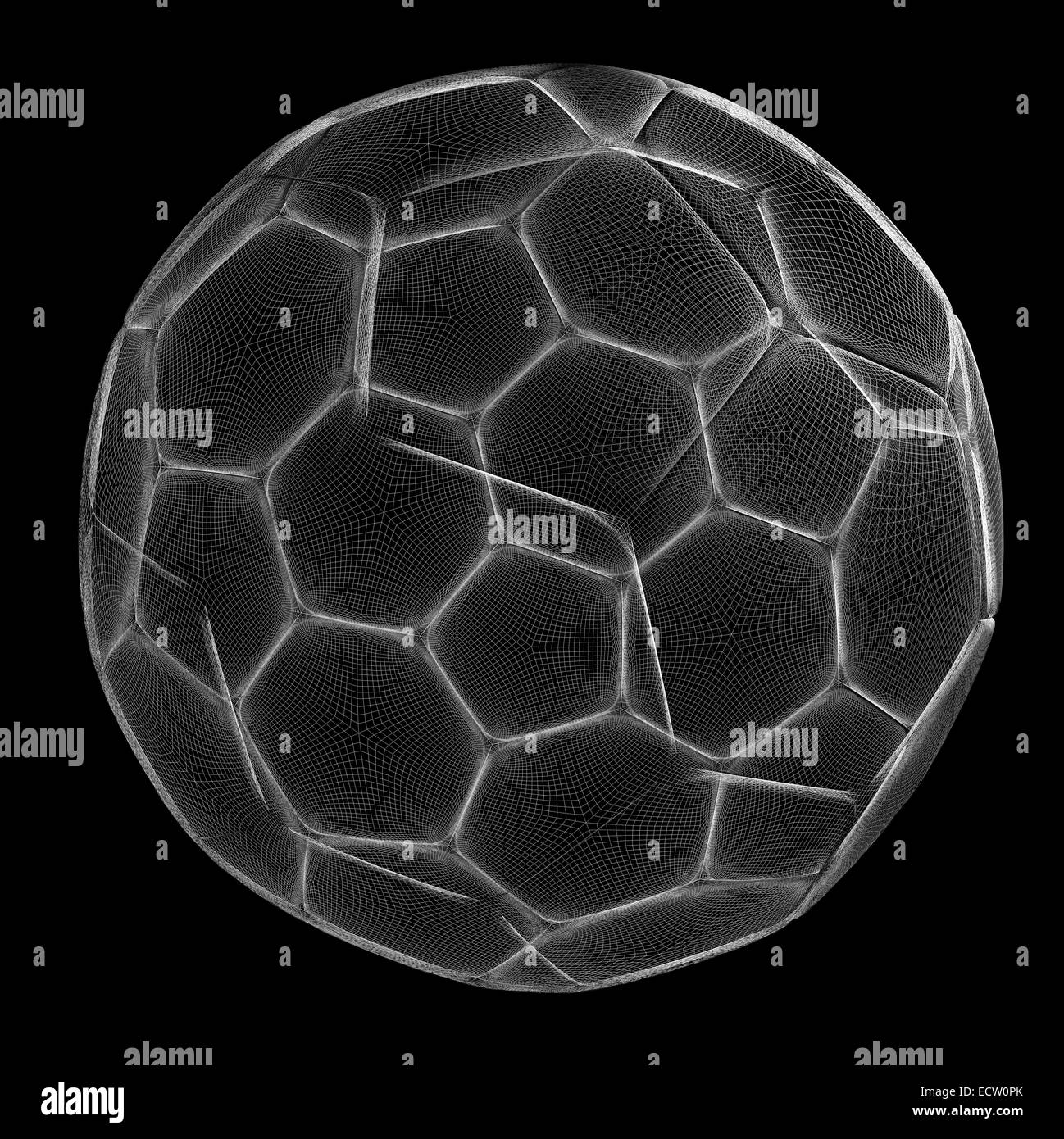 mesh wire rendering of a football sphere in black back Stock Photo - Alamy