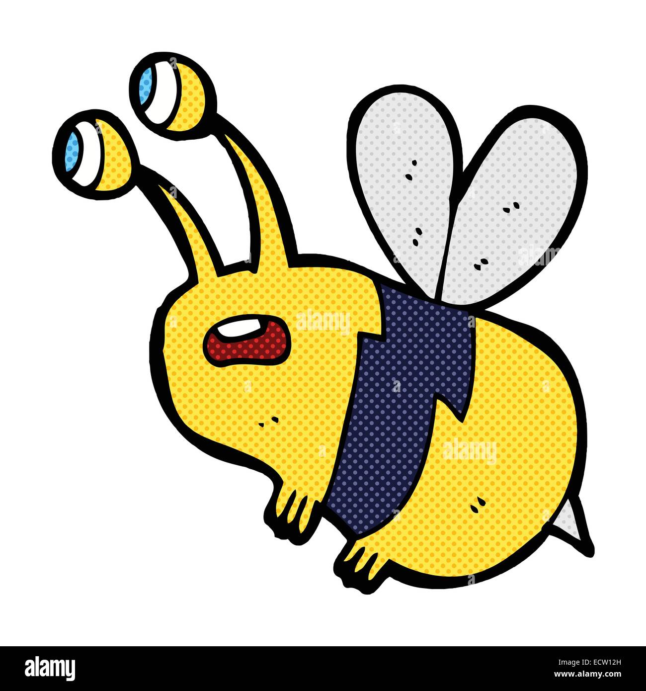 retro comic book style cartoon frightened bee Stock Vector Image & Art ...