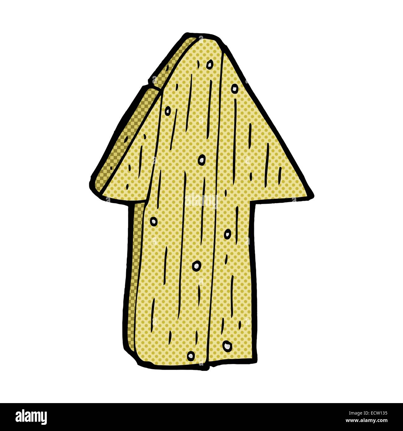 retro comic book style cartoon wooden direction arrow Stock Vector ...