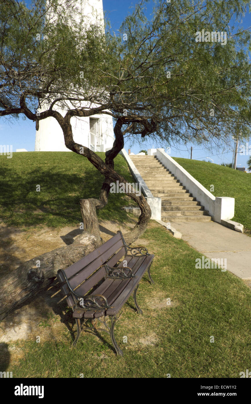 Stairway and entrance to the Port Isabel Lighthouse in Port Isabel ...