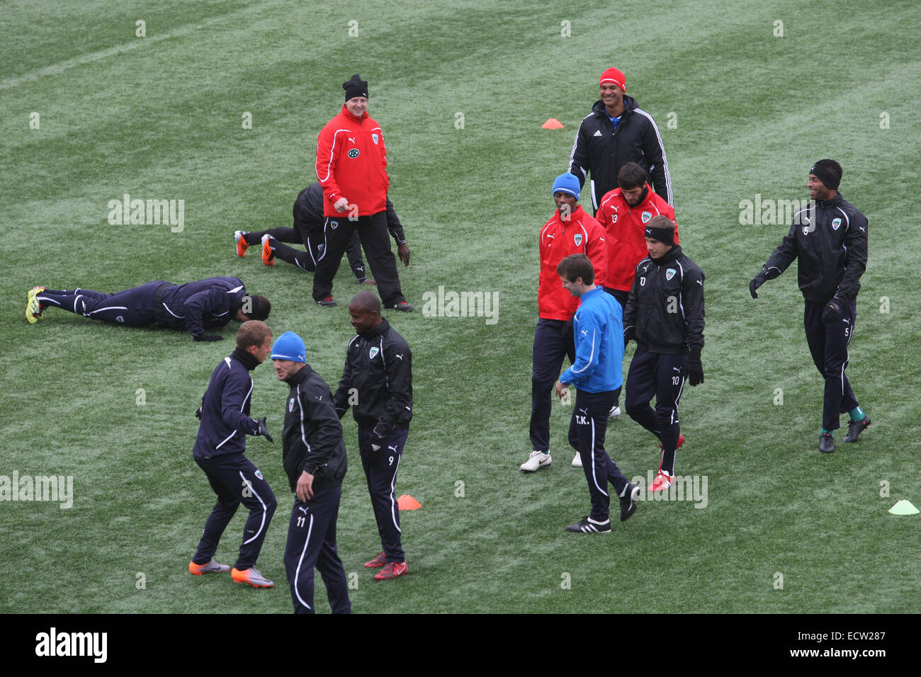 Dutch trainer Ruud Gullit with players of football club FC Terek during ...