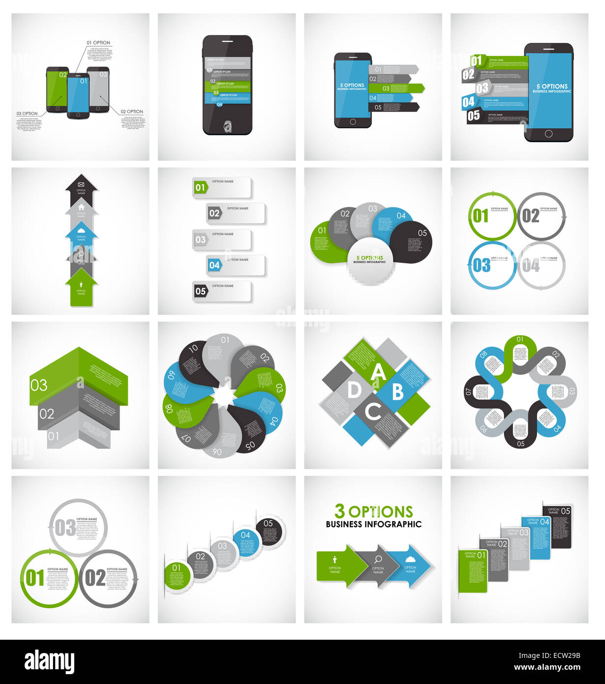 Collection of Infographic Templates for Business Vector Illustration ...