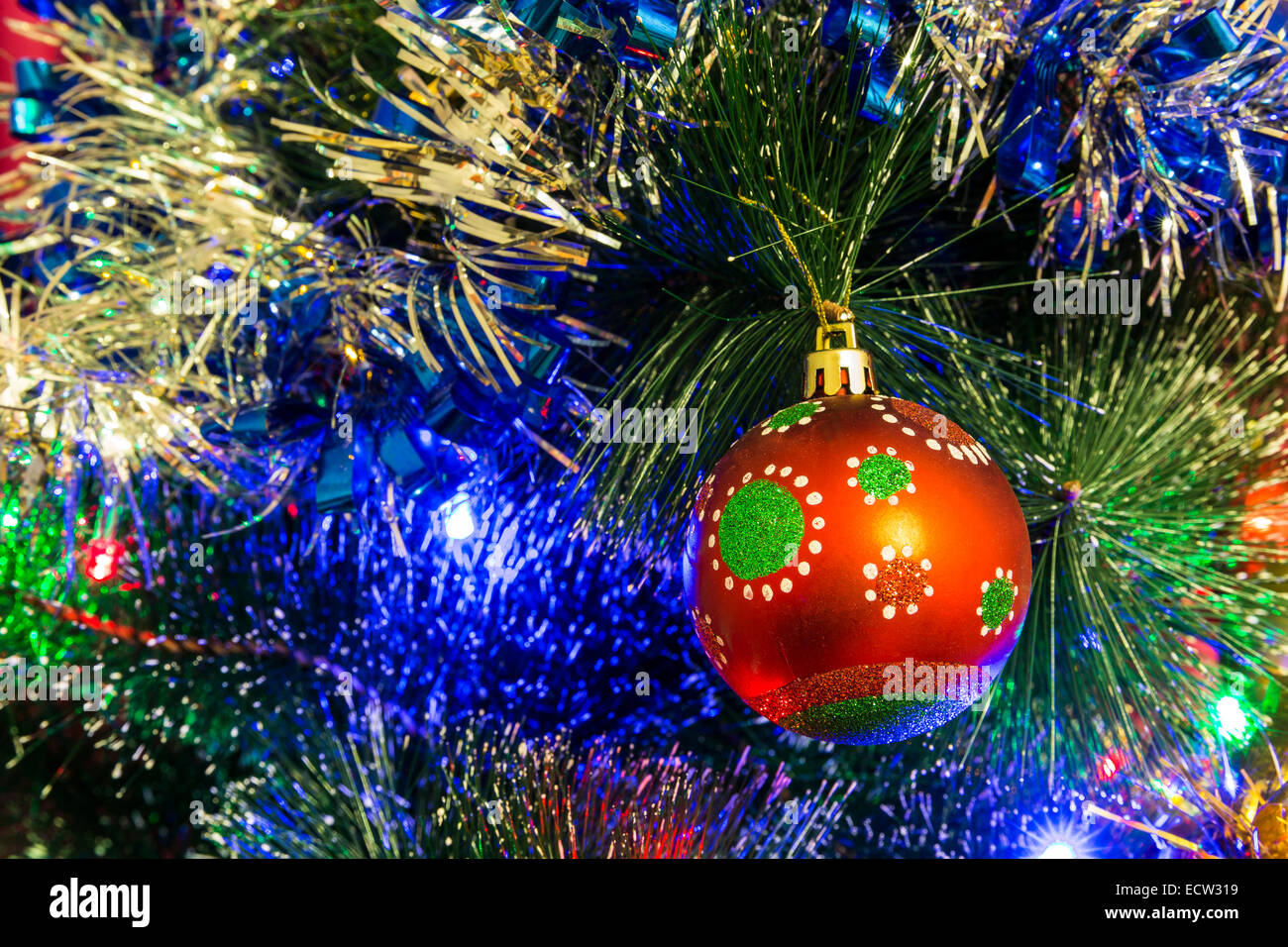 Christmas tree with toys Stock Photo - Alamy