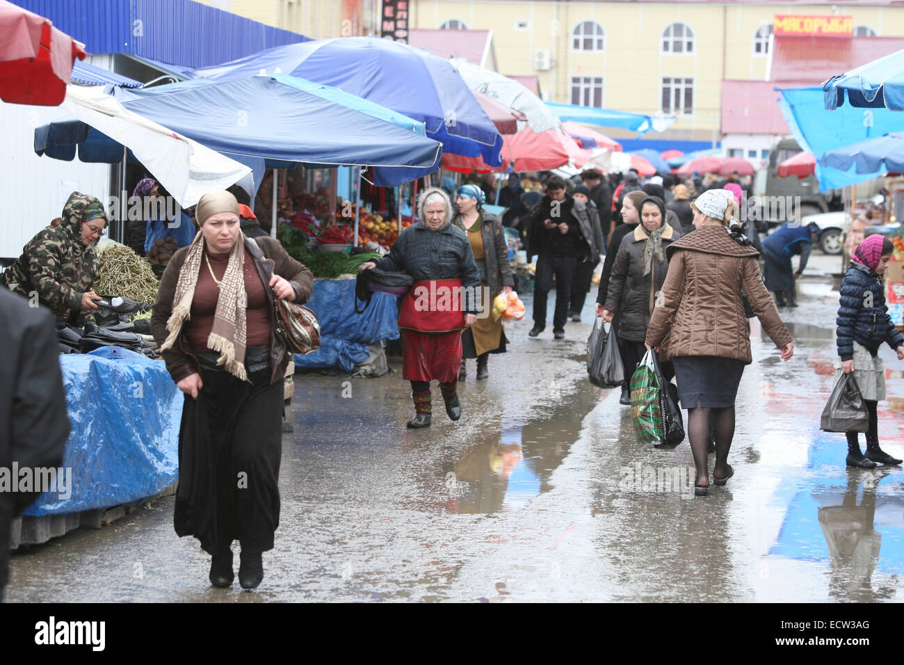 Central market of the Chechen capital Grozny, Russia Stock Photo - Alamy