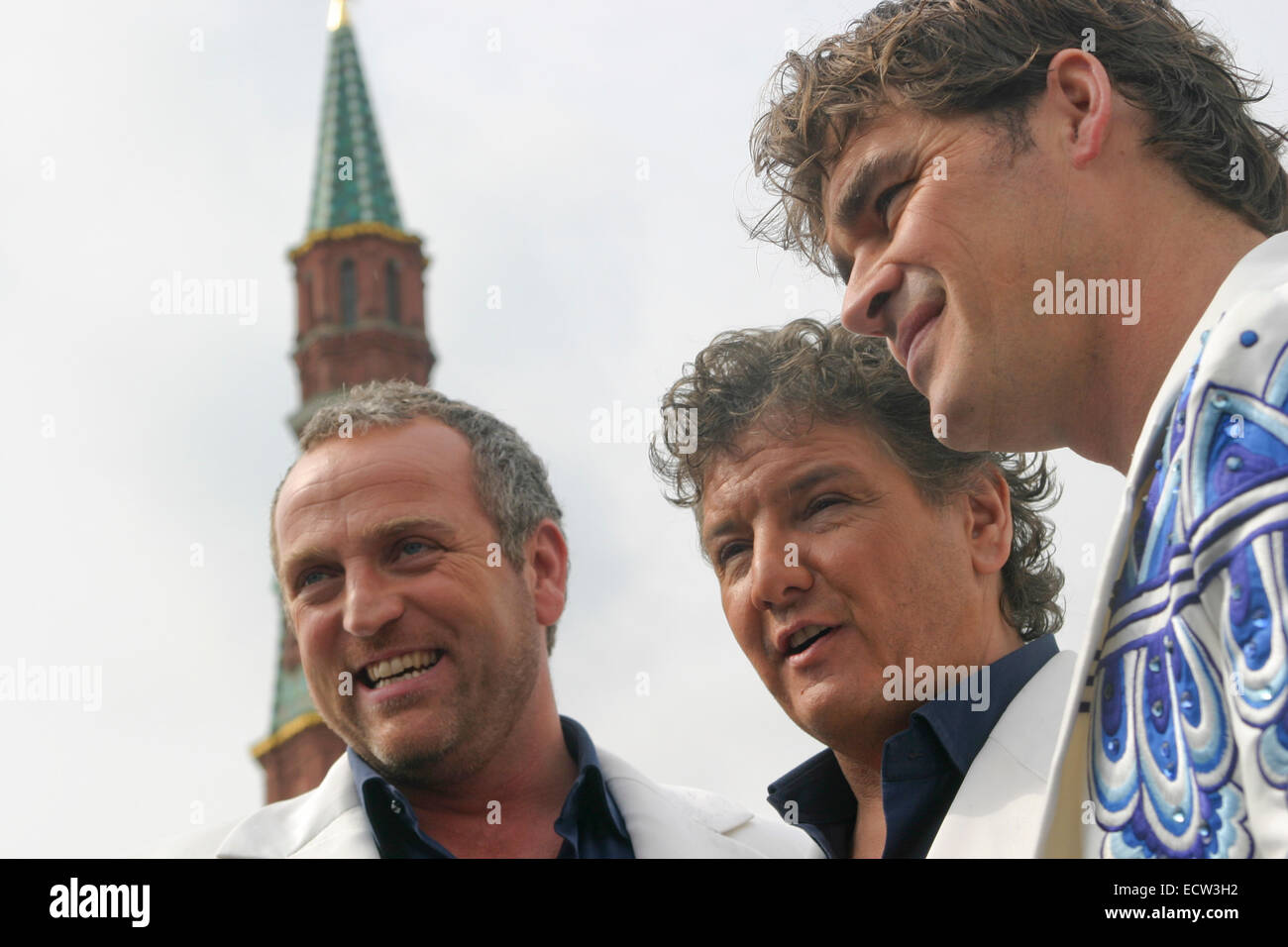 Dutch music group The Toppers with their bicycles near the Kremlin in ...