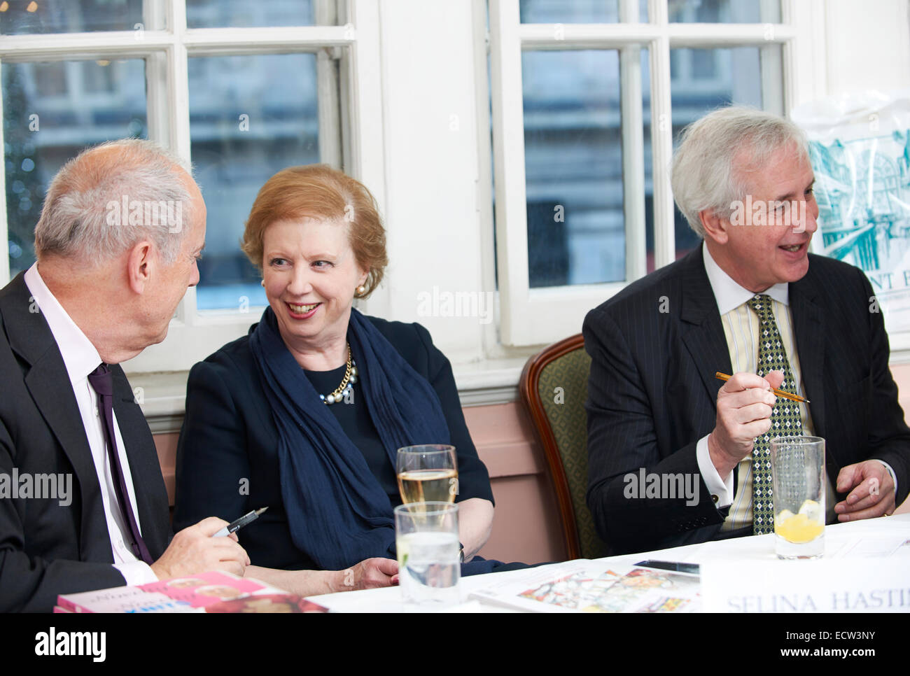 Oldie Literary Lunch 16-12-14, Gyles Brandreth; Hugo Vickers, Selina ...