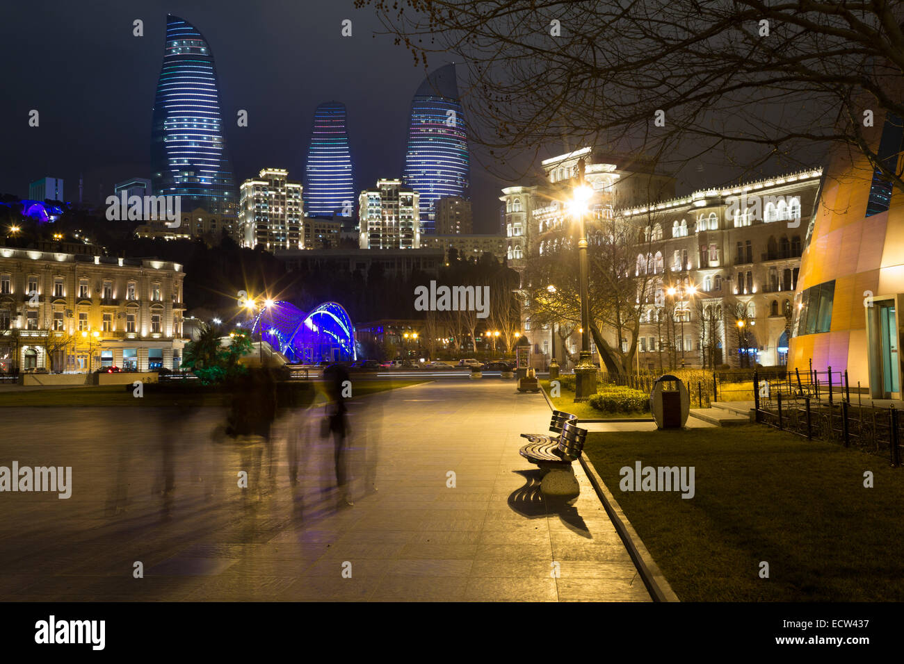 Buildings in baku night hi-res stock photography and images - Alamy