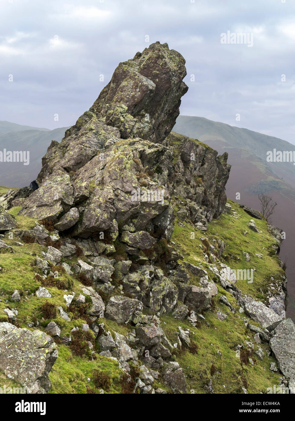 Howitzer rock formation on the summit of Helm Crag, Grasmere, Lake ...