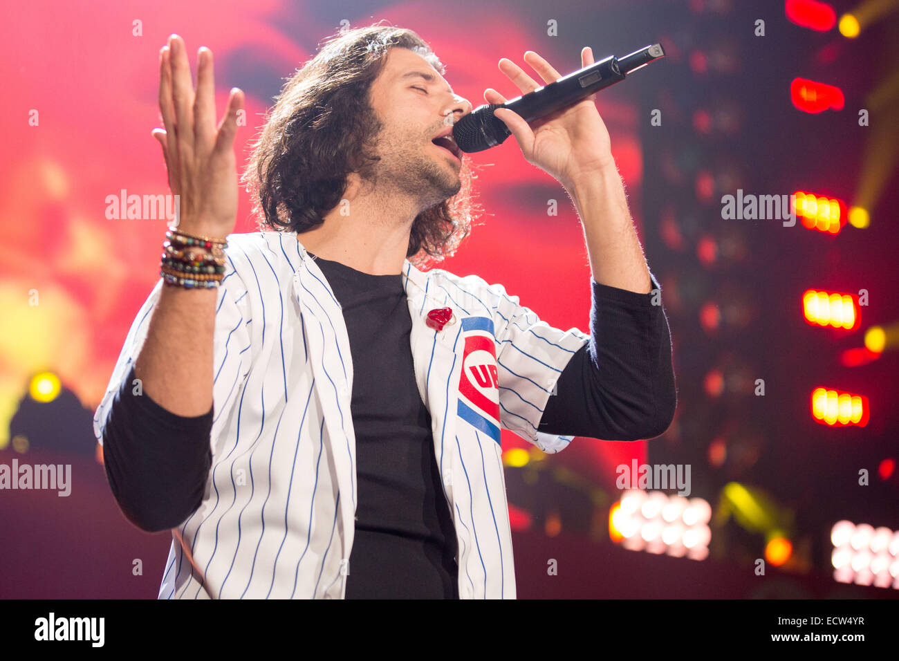 Chicago, Illinois, USA. 17th Dec, 2014. Singer NASRI of band Magic! performs onstage during 103. ...