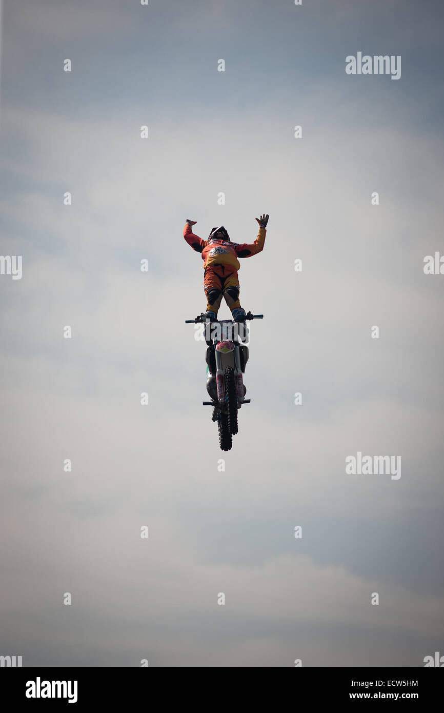 Mexico City, Mexico. 19th Dec, 2014. A rider performs an acrobatic jump ...