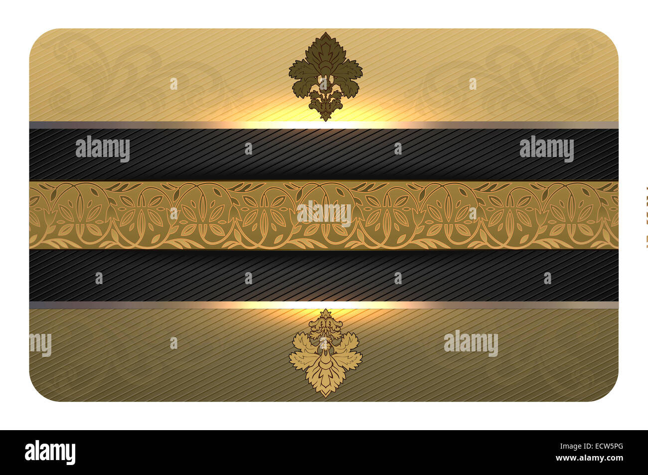 Template of gift or business card. Gold decorative background for the ...
