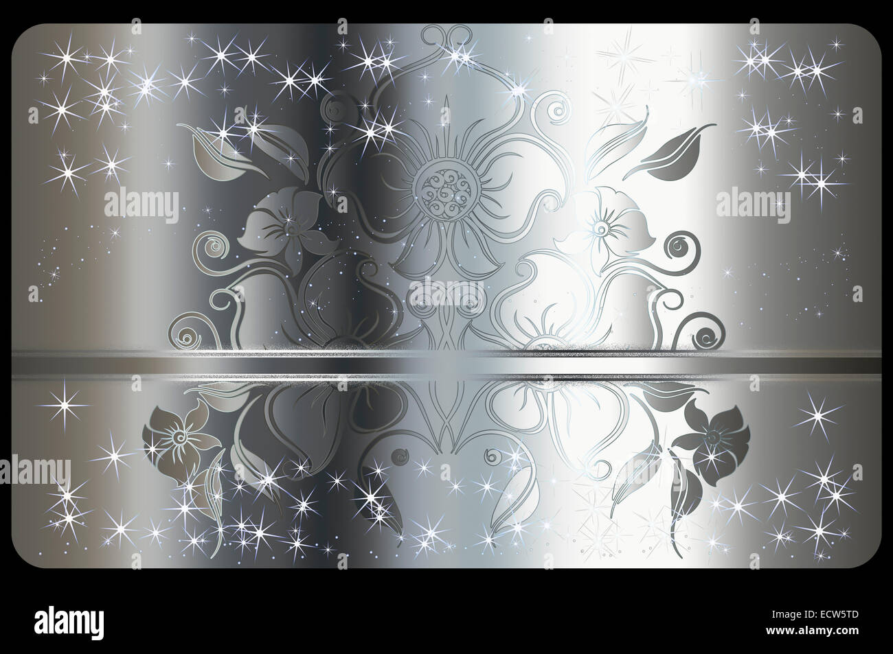 Silver floral background hi-res stock photography and images - Alamy