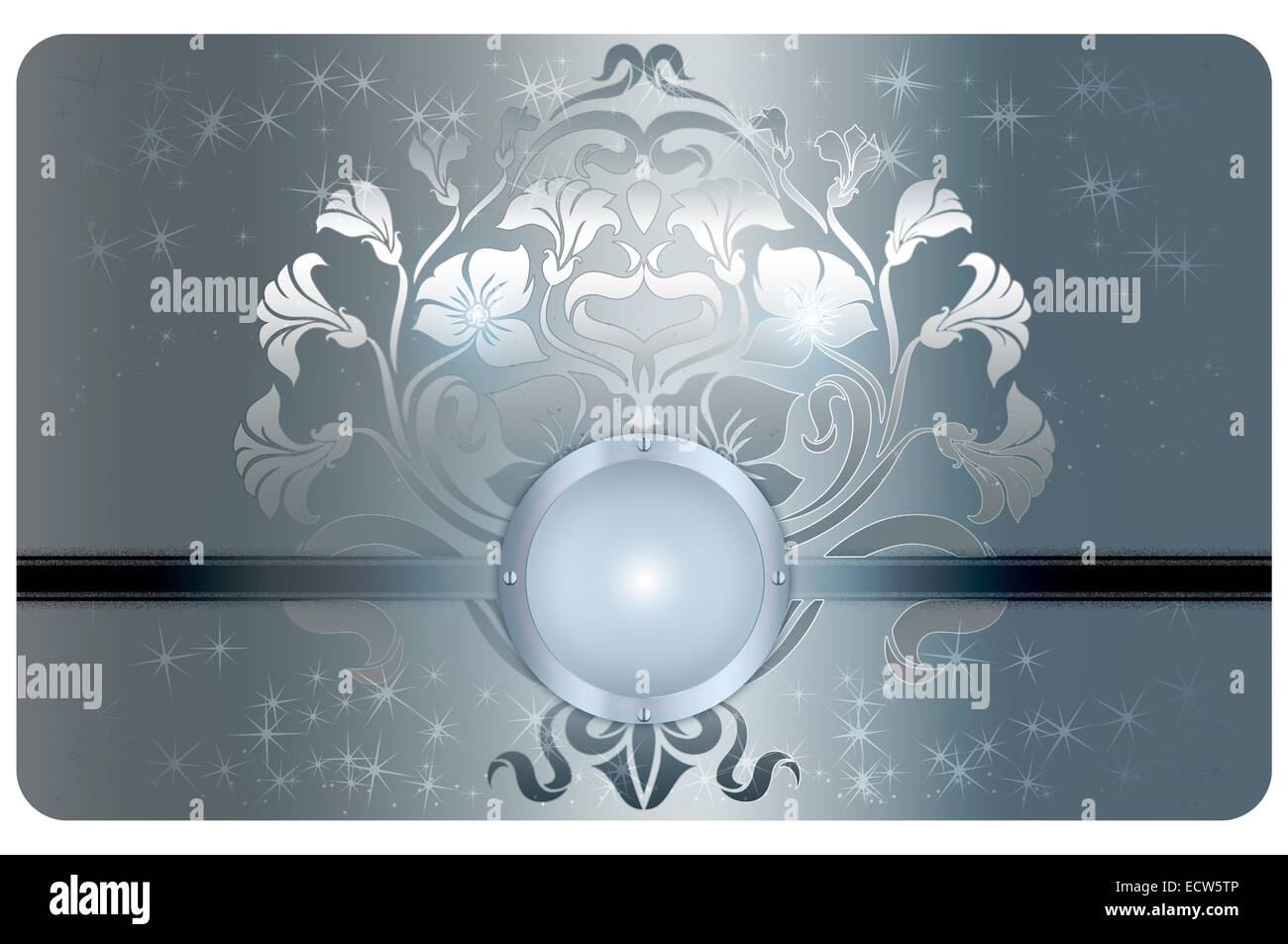 Silver floral background for the design of your gift or business card ...