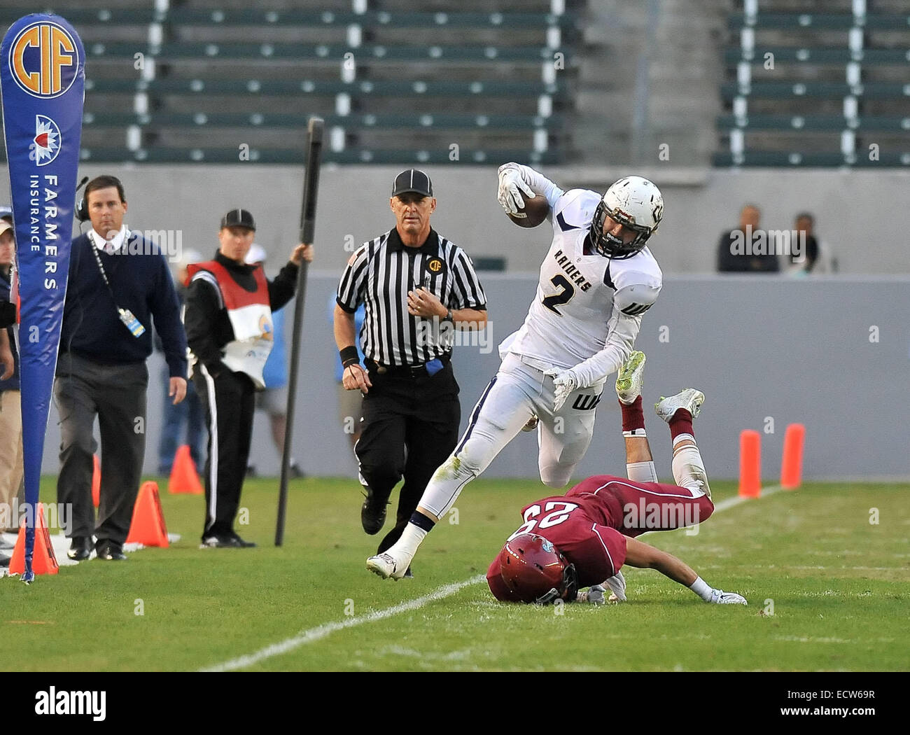 December 19, 2014 Carson, CA.Central Catholic Raiders RB Justin Rice #2 ...