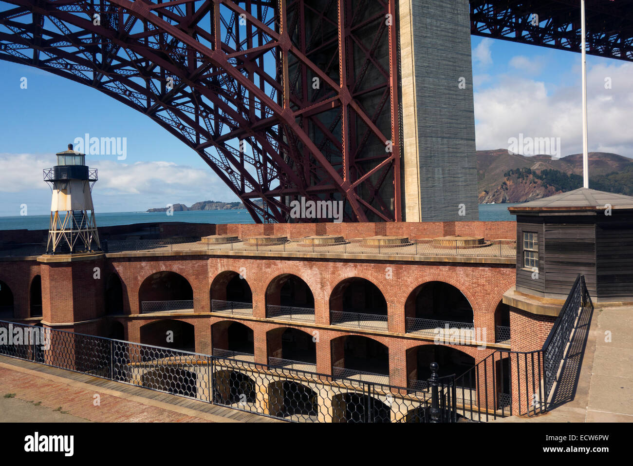 fort point under the Golden Gate bridge in San Francisco CA Stock Photo ...