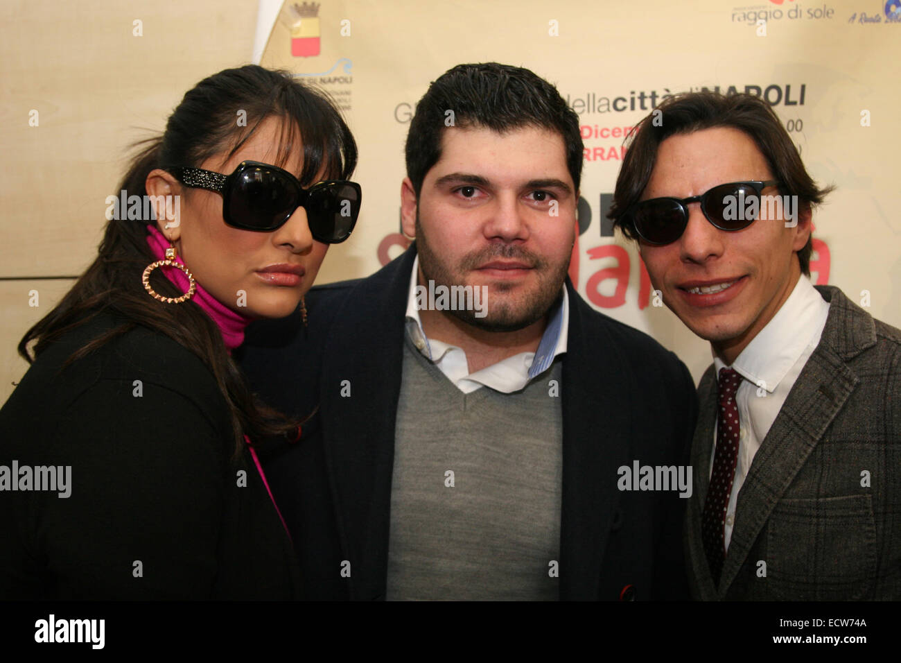 Maria Mazza, Salvatore Esposito and Diego Di Flora during the press ...
