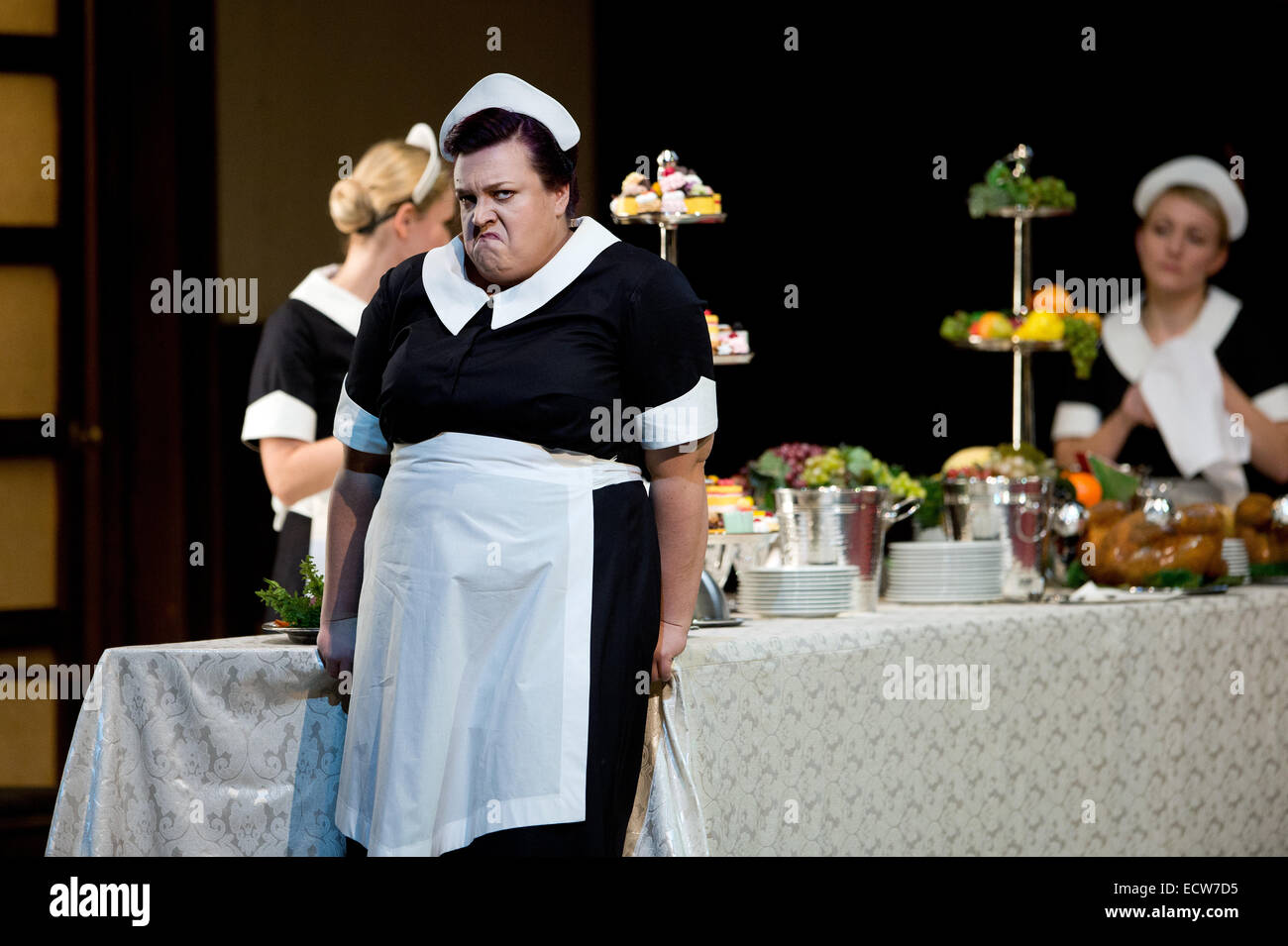 Rebecca Raffell (The Stable girl, L) rehearses the Michael Humperdinck ...