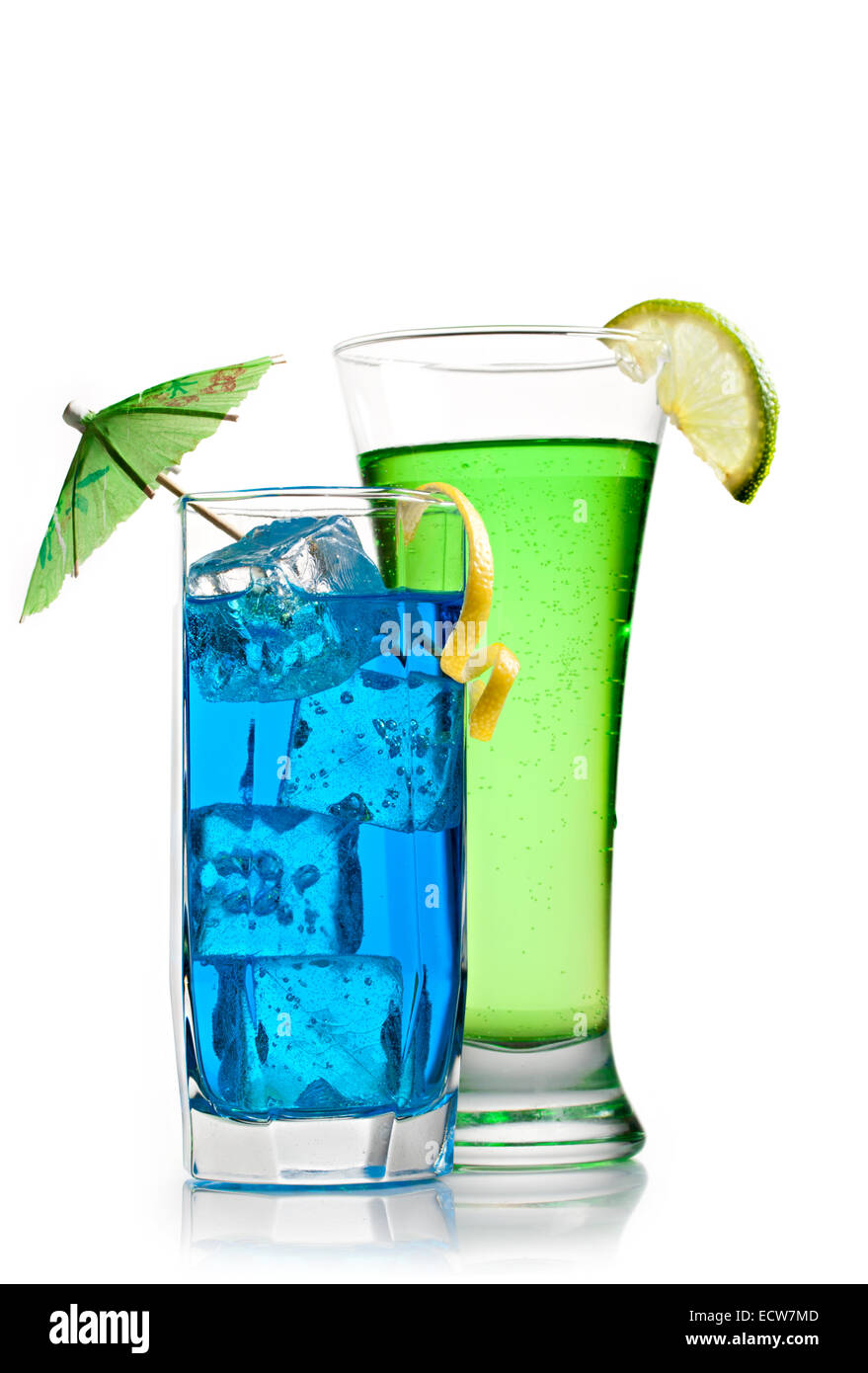 Two cold cocktails with decoration Stock Photo - Alamy