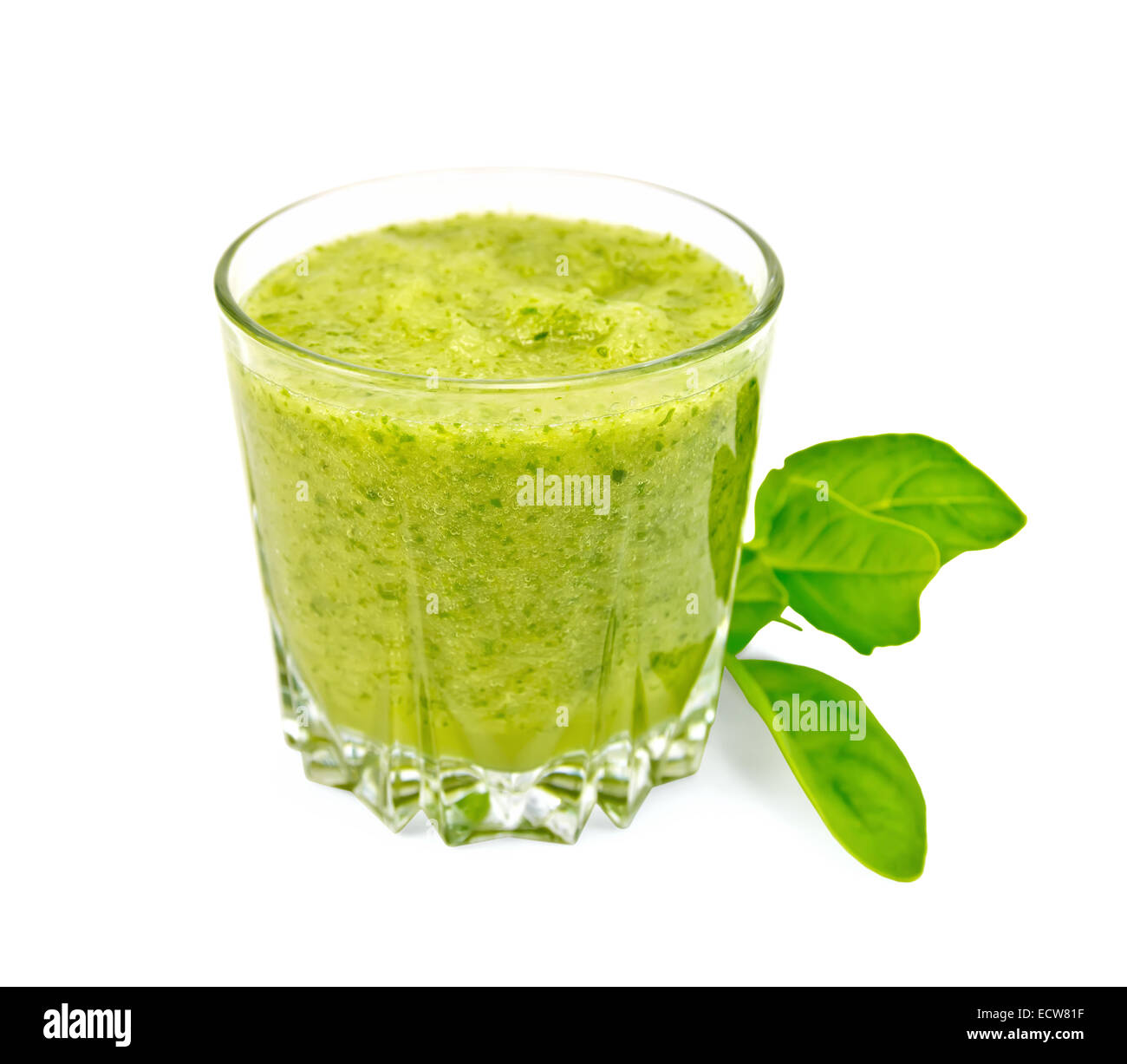 Cocktail with spinach in low glass Stock Photo - Alamy