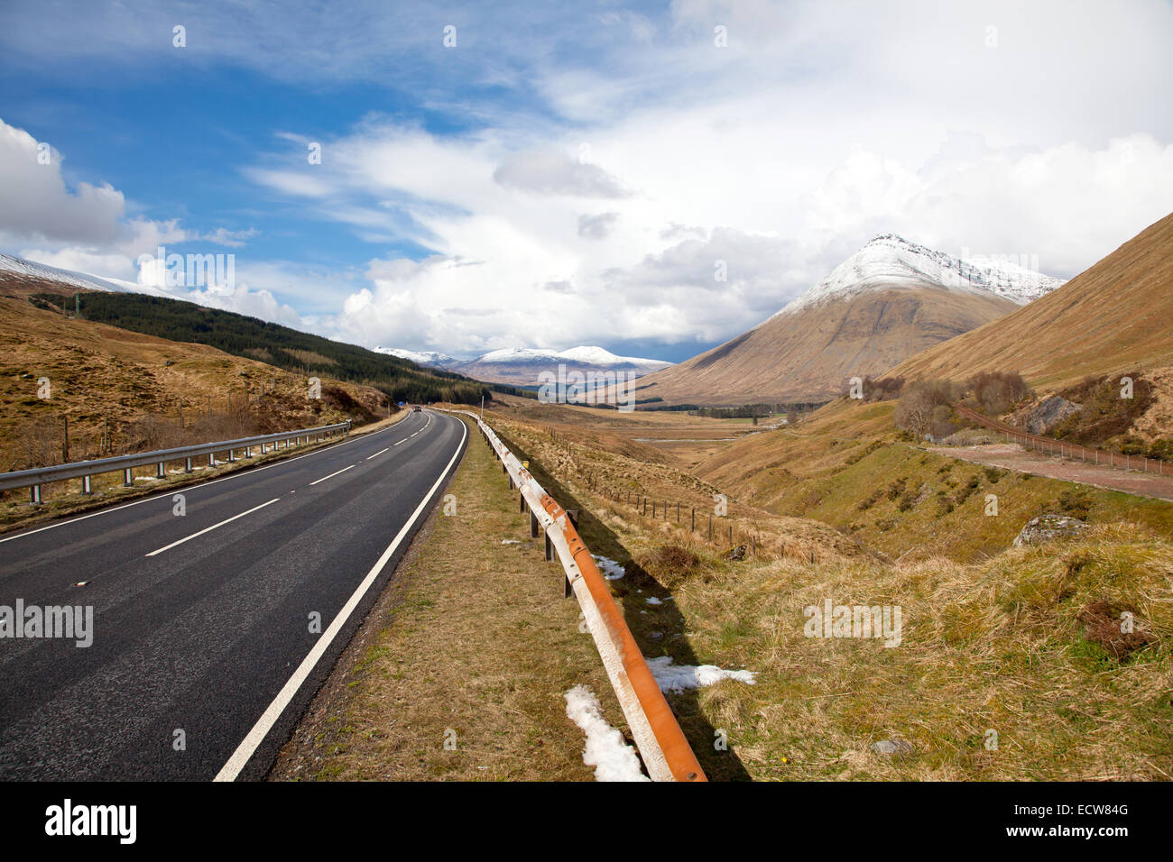 Countryside Road Highway of Highlands Scotland with Beautiful Snow ...